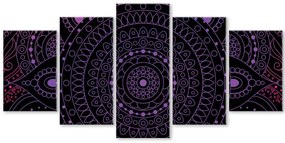 Obraz mandala Purple Velikost (šířka x výška): 200x100 cm