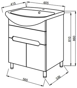 Lavedo Estel 60 koupelnová skříňka s umyvadlem