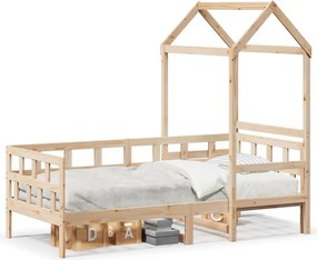 Válenda se střechou 80 x 200 cm masivní borové dřevo 3282237
