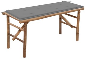 Skládací zahradní lavice s poduškou 118 cm bambus 3063850