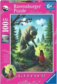 Ravensburger 12988 puzzle červená karkulka a vlk 100 dílků xxl glitter