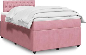 Box spring postel s matrací růžová 120x190 cm samet 3289997