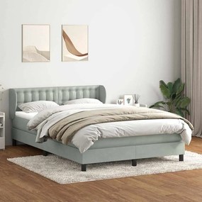 Box spring postel s matrací světle šedá 160x210 cm samet 3317865