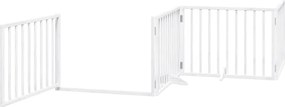 Zábrana pro psy s dvířky skládací 8 panelů bílá 640 cm topol 3155562