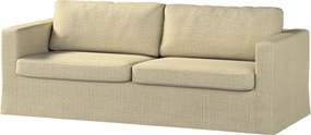Potah na pohovku IKEA  Karlstad 3-místná, nerozkládací, dlouhý barva béžová látka pletený vzor