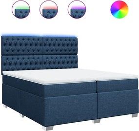 Box spring postel s matrací modrá 200x200 cm textil 3292908