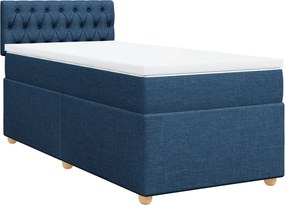 Box spring postel s matrací modrá 90x200 cm textil 3288876