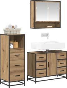 Sada koupelnového nábytku 3 ks Artisanový dub 80 x 33 x 60 cm 3402495