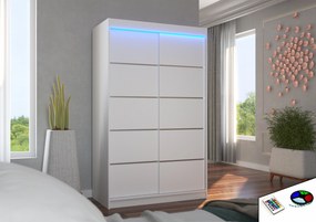 ADRK Furniture Posuvná skříň s LED osvětlením BENISSO 120