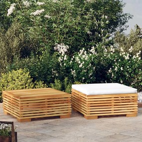 vidaXL 2dílná zahradní sedací souprava masivní teakové dřevo [319169] Barva: krémová