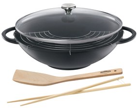 Küchenprofi PROVENCE Litinová Wok pánev se skleněnou poklicí - 36 cm