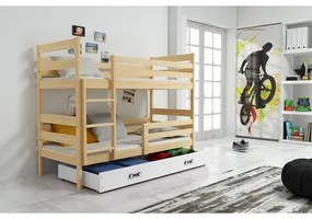 Dětská patrová postel ERYK 200x90 cm Bílá Borovice