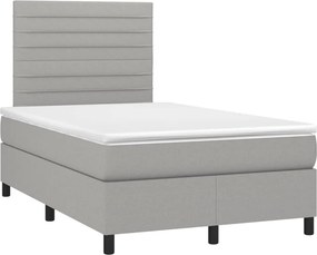 Box spring postel s matrací světle šedá 120x190 cm textil 3269888