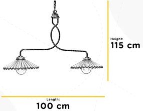 ONLI - Lustr na řetězu ROSINA 2xE27/22W/230V bronzová
