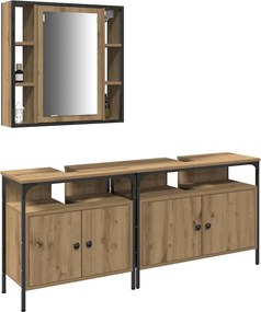 Koupelnové umyvadlové jednotky 3 ks Hnědá 80 x 30 x 60 cm 3334398