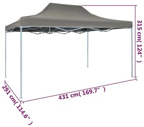 vidaXL Marketos Skládací party stan nůžkový 3 x 4,5 m antracitový