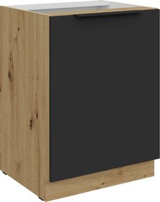 ARIA ac | dolní skříňka 60 D 1F policová | 60 cm | ANTI FINGERPRINT povrch | artisan/černá