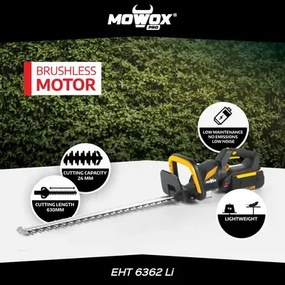 MoWox EHT 6362 Li Excel Series / Aku nůžky na živý plot / 62V / Otočná