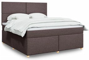 Box spring postel s matrací tmavě hnědá 180x200 cm textil 3291355