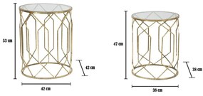 Kulaté odkládací stolky v sadě 2 ks se skleněnou deskou ø 42 cm Tunisi – Mauro Ferretti