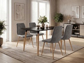 Šedá sametová židle LAVA PEWTER GREY