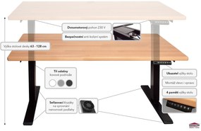 Stůl s podnoží 1320 mm Domestav D732 Materiál: Smrk, Barevne provedení: Barevné lakování, Specifikace: 150cm