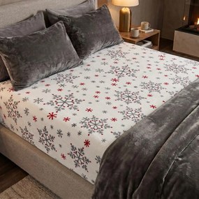 4Home Prostěradlo mikroflanel Snowflakes, 90 x 200 cm