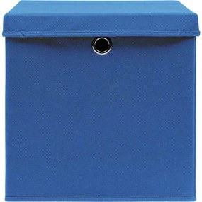 Úložné boxy s víky 4 ks modré 32 x 32 x 32 cm textil 288338