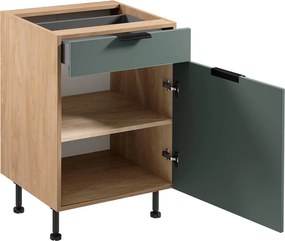 SORENTO pg | dolní skříňka D60S1 se zásuvkou a příborníkem | 60 cm | PRAVÁ | puccini/zelená