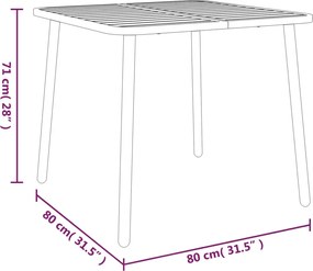 vidaXL Zahradní stolek antracitový 80 x 80 x 71 cm ocel [362737]
