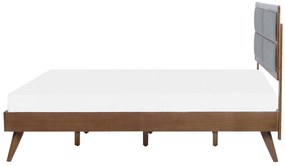 Dřevěná postel 180 x 200 cm tmavohnědá POISSY Beliani