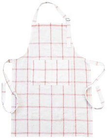Bílo-červená károvaná kuchyňská zástěra Alma white/red - 90*60 cm