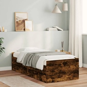 Rám postele se zásuvkami kouřový dub 100 x 200 cm 3207340