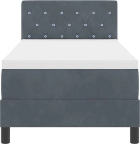 Postel s boxspringem s matrací Tmavě šedá 80 x 200 cm samet 3339069