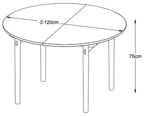 Designový jídelní stůl Wally 120 - 165 cm přírodní dub