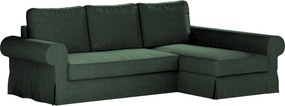 Potah na pohovku IKEA Backabro rozkládací se šezlongem barva zelená látka pletený vzor
