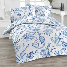 Florella Krepové povlečení Fania Blau Rozměr: 70x90 + 140x200 cm