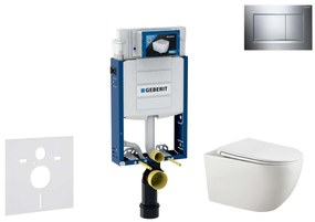 Geberit Kombifix - Set předstěnové instalace, klozetu Gaia a sedátka softclose, tlačítko Sigma20, chrom/chrom mat SANI15CA1123