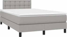 Box spring postel s matrací a LED světle šedá 120x200 cm textil 3133461