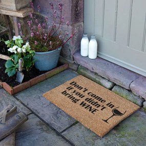 Rohožka z kokosového vlákna 40x60 cm Without Wine – Artsy Doormats