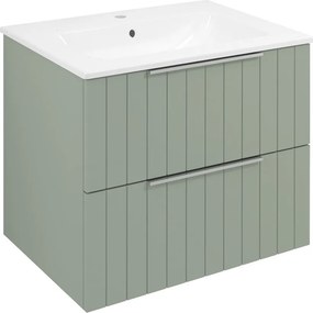 Sapho Cirasa Strip koupelnová skříňka pod umyvadlo 59,2 x 52 x 46 cm zásuvky verde zelená CR611-4444S