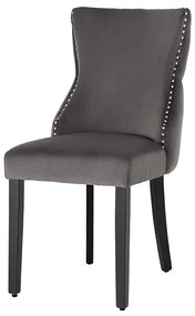 Designová židle Queen Lví hlava šedý samet