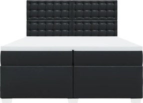 Box spring postel s matrací černá 200x200 cm umělá kůže 3290736