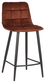 Rezavá sametová barová židle LABEL51 Tajla