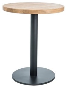 Černý jídelní stůl s dubovou deskou PURO II fi 70