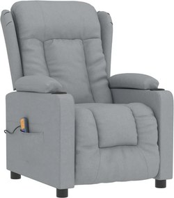 Masážní křeslo světle šedé textil 339058