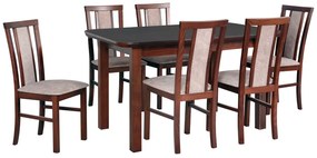 Drewmix Jídelní stůl WENUS 5 S + doprava zdarma deska stolu bílá, nohy stolu ořech