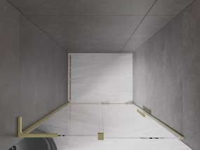 Mexen Velar L, posuvné sprchové dveře do otvoru 110 cm, 8mm čiré sklo, zlatá matná, 871-110-003-01-55