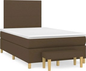 Box Spring Postel S Matrací Textil Tmavě Hnědá Hladký design 120 x 190 cm