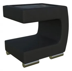 Noční stolek Umaru, Strana: pravá, Barva:: ekokůže Soft 011 (černá)